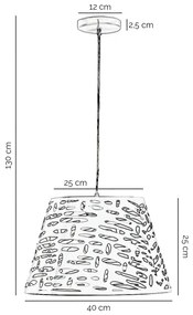ONLI - Lustr na lanku RICKY 1xE27/15W/230V pr. 40 cm bílá