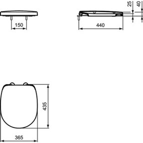 Ideal Standard Connect Freedom WC sedátko se zpevněnými panty, bílá E824401