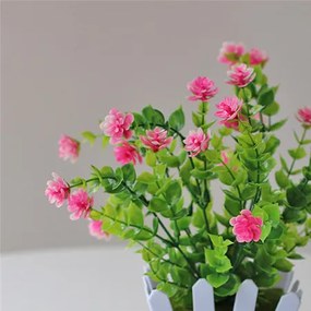 Bytová dekorace - umělá rostlina v květináči - výška 11 cm Barvy: Růžová