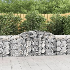 Klenuté gabionové koše 7 ks 300x50x80/100 cm pozinkované železo 3146688