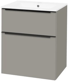 Mereo Mereo, Mailo, koupelnová skříňka s keramickým umyvadlem 61 cm, bílá, dub, antracit, CN570B