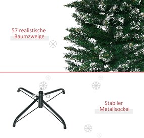 HOMCOM Vánoční stromek 190 cm, vysoce realistický, 570 větviček, nehořlavý, stabilní podstavec, zelená