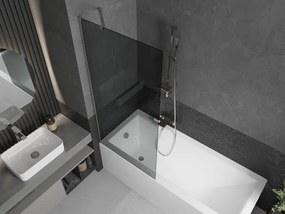 Mexen Next, vanová zástěna 1-křídlová 80 x 150 cm, fixní křídlo, 6 mm šedé sklo, chromový profil, 895-080-000-00-40-01