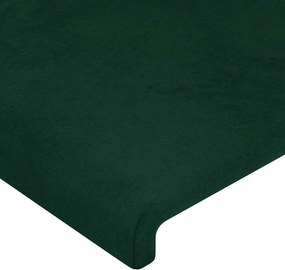 Čelo postele s LED tmavě zelená 100x5x118/128 cm samet 3122189