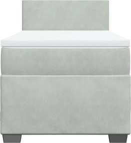 Box spring postel s matrací světle šedá 100x200 cm samet 3288528
