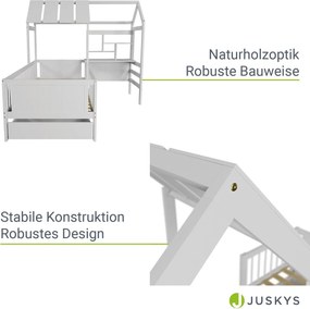Juskys Dětská postel Yari 90 × 200 cm Barva: přírodní, Velikost: 90 × 200 cm