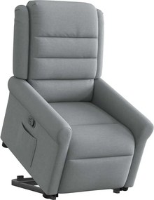Zvedací polohovací křeslo světle šedé textil 3303314
