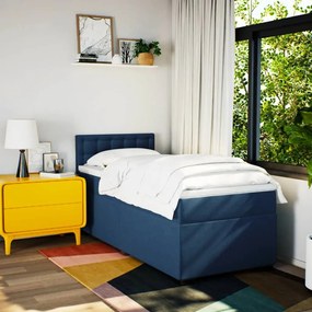 Box spring postel s matrací modrá 80x200 cm textil 3285735