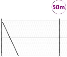 Hexagonální plot s betonovým základem 50 x 1,4 m Šedá Síťovina 3353704