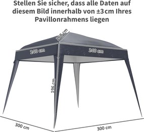 Pavillon-Ersatzdach, Ersatzplane für Pavillon 3x3 m Basis/ 2,4x2,4 m Oberseite, Gartenzeltdach-Ersatz, UPF50+
