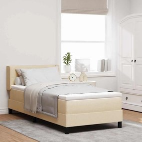 Postel s boxspringem s čelo Krémová 200 x 100 cm textil 3341095