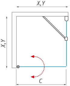 Roth Čtvercový nebo obdélníkový sprchový kout TCO1+TB Varianta: šířka dveří: 120 cm, šířka pevné stěny: 80 cm, orientace: Uni - (TCO1/1200_TB/800_st_tr), Barva profilů a typ výplně: profily: stříbrná (elox), výplň: transparent