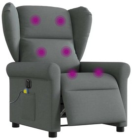 Elektrické masážní polohovací křeslo tmavě šedé textil 3303365