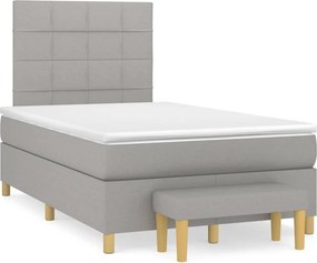 Box spring postel s matrací světle šedá 120 x 200 cm textil 3137141