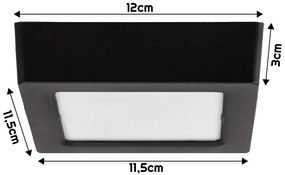 BERGE Čtvercový LED panel černý - přisazený - 6W - PC - neutrální bílá