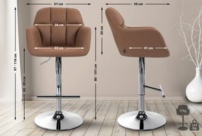 Barová židle Natoma umělá kůže chromovaná konstrukce – světle hnědá