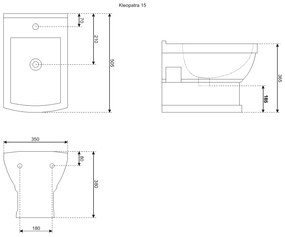 Kerra Kleopatra 15 retro keramický bidet závěsný