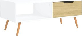 Konferenční stolek bílý a dub sonoma 100x49,5x43 cm dřevotříska 326791