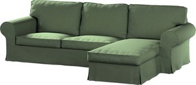 Potah na pohovku IKEA Ektorp 2-místná s lenoškou barva zelená látka pletený vzor