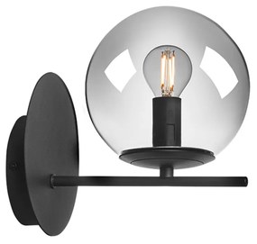 Smarter 01-3069 nástěnné svítidlo Boldy, pískově černé, kouřové, 1xE14, ø15cm