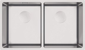 Deante Steel sink, 2-bowl, undermount