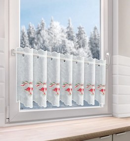 KRÁTKÁ ZÁCLONA NA POUTKÁCH XMAS16 145X40 CM VZOROVANÁ