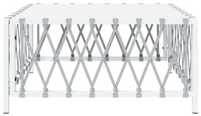 Zahradní stolek bílý 70 x 70 x 34 cm tkaná textilie - Default Title