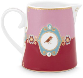 Pip Studio Love Birds Medallion mlékovka 270ml, červeno-růžová (džbánek na mléko porcelánový)