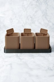 KVĚTINÁČ TRIO ERBA - Set tří květináčů, dub