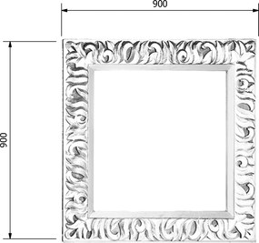 Sapho Sapho, ZEEGRAS zrcadlo v rámu, 90x90cm, bílá Antique, IN395