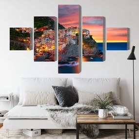Vícedílný obraz Město Manarola V Itálii Nedostatek Nedostatek Přírodní plátno 150x90