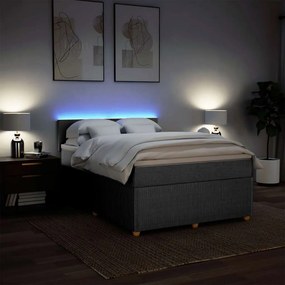 Box spring postel s matrací světle šedá 160 x 200 cm textil 3289800