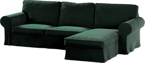 Potah na pohovku IKEA Ektorp 2-místná s lenoškou barva zelená látka lesklé, sametová