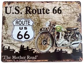 Nástěnná kovová cedule U.S.Route 66 - 25*33 cm