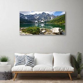 Obraz na plátně Jezero Hory Krajina 125x50 cm