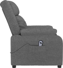 Elektrické polohovací křeslo tmavě šedé textil 3143568