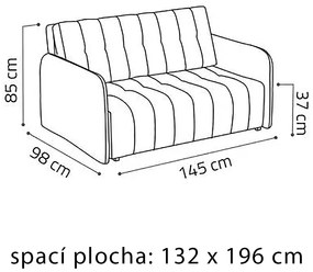Pohovka VIVA III GRAND | 145 cm | rozkládací + úložný prostor | VÝBĚR TKANIN