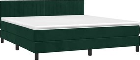 Box spring postel s matrací tmavě zelená 180x200 cm samet 3141440