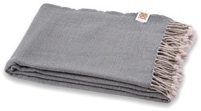Vlněná deka Kostadina merino - tmavě šedá