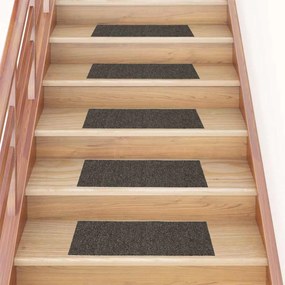 Schodové rohože samolepicí 15 ks 60 x 25 cm antracitové obdélníkové 326920