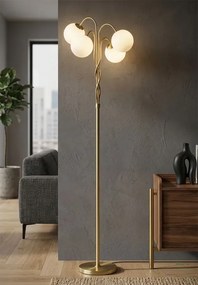 Stojací lampa Glamy 176 cm bílá/zlatá