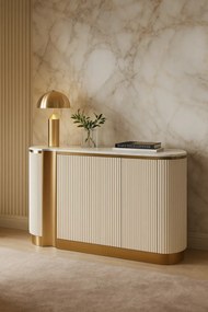 Komoda Stilig ST917 158 cm ecru/zlatá/mramor