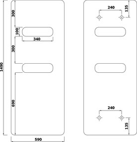 Sapho Sapho, TABELLA OPEN topné těleso 590x1490 mm, bílá mat, MI1459