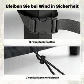 Ochranný kryt na zahradní nábytek Winterproof Voděodolný kryt ve tvaru V s ochranou proti UV záření 420D Oxford 216x216x78 cm černý