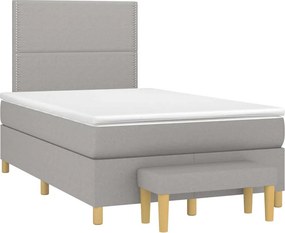 Box spring postel s matrací světle šedá 120x190 cm textil 3270397