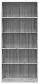 Petromila 5patrová knihovna šedá sonoma 80 x 24 x 175 cm kompozitní dřevo