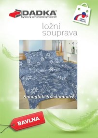 Dadka Povlečení krep Snowflakes šedomodré  140x200, 70x90 cm