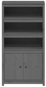 Skříň highboard šedá 80 x 35 x 154 cm masivní borové dřevo,  823521