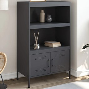 Skříň highboard antracitová 68 x 39 x 113 cm ocel