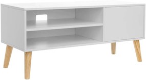 Bílý televizní stolek Vasagle Scandinavian, 110x40x49,5 cm